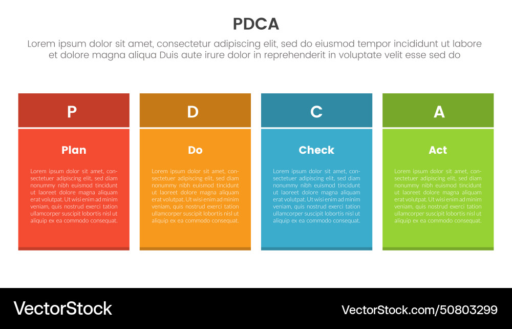 Pdca management business continual improvement Vector Image