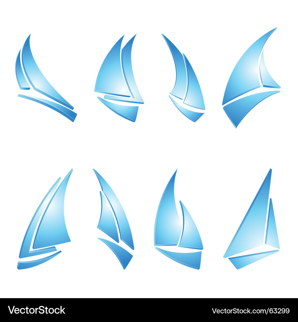 Sailboat Icon Set Royalty Free Vector Image - VectorStock