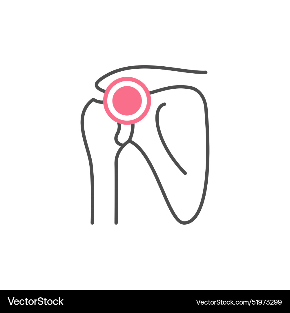 Shoulder pain line outline icon Royalty Free Vector Image
