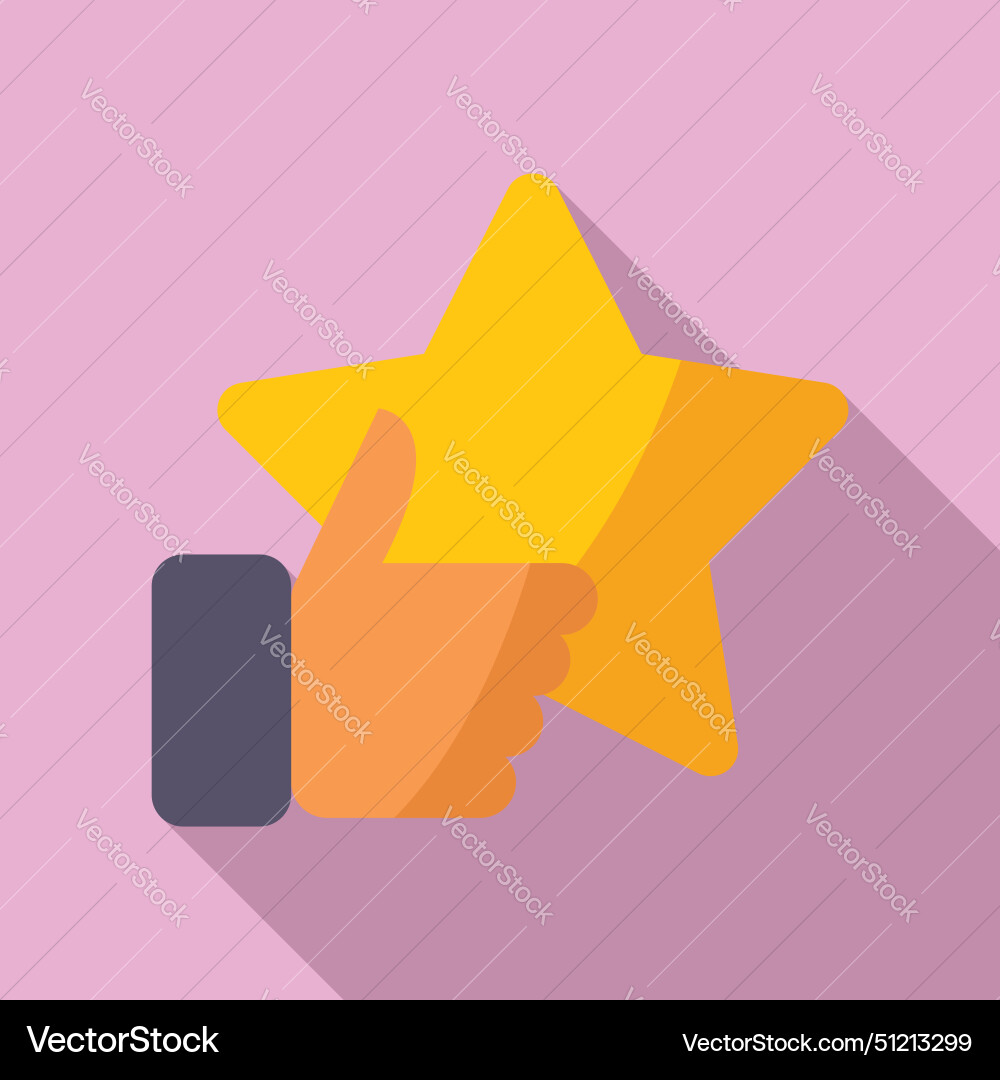 Thumb up star system icon flat loyalty Royalty Free Vector