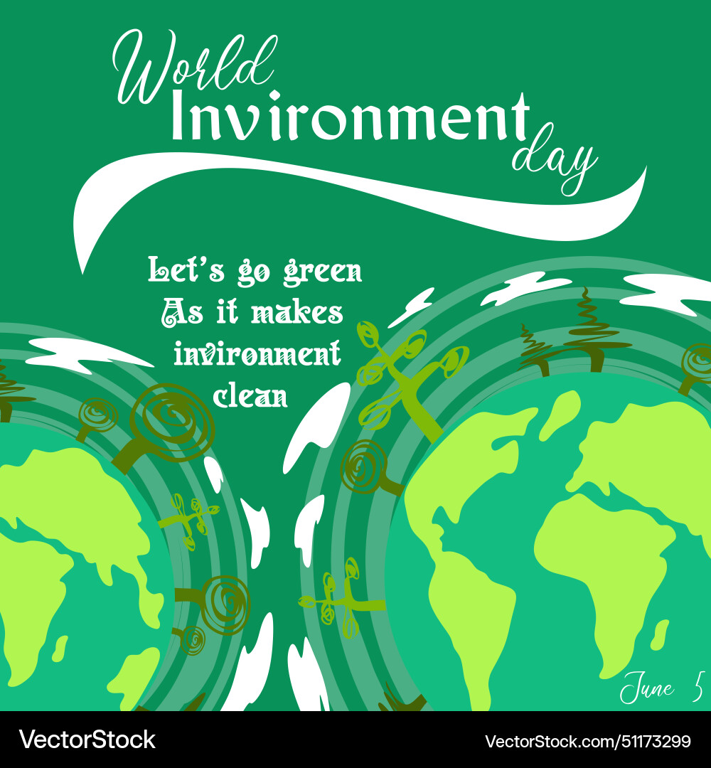 World environment day earth save the planet Vector Image
