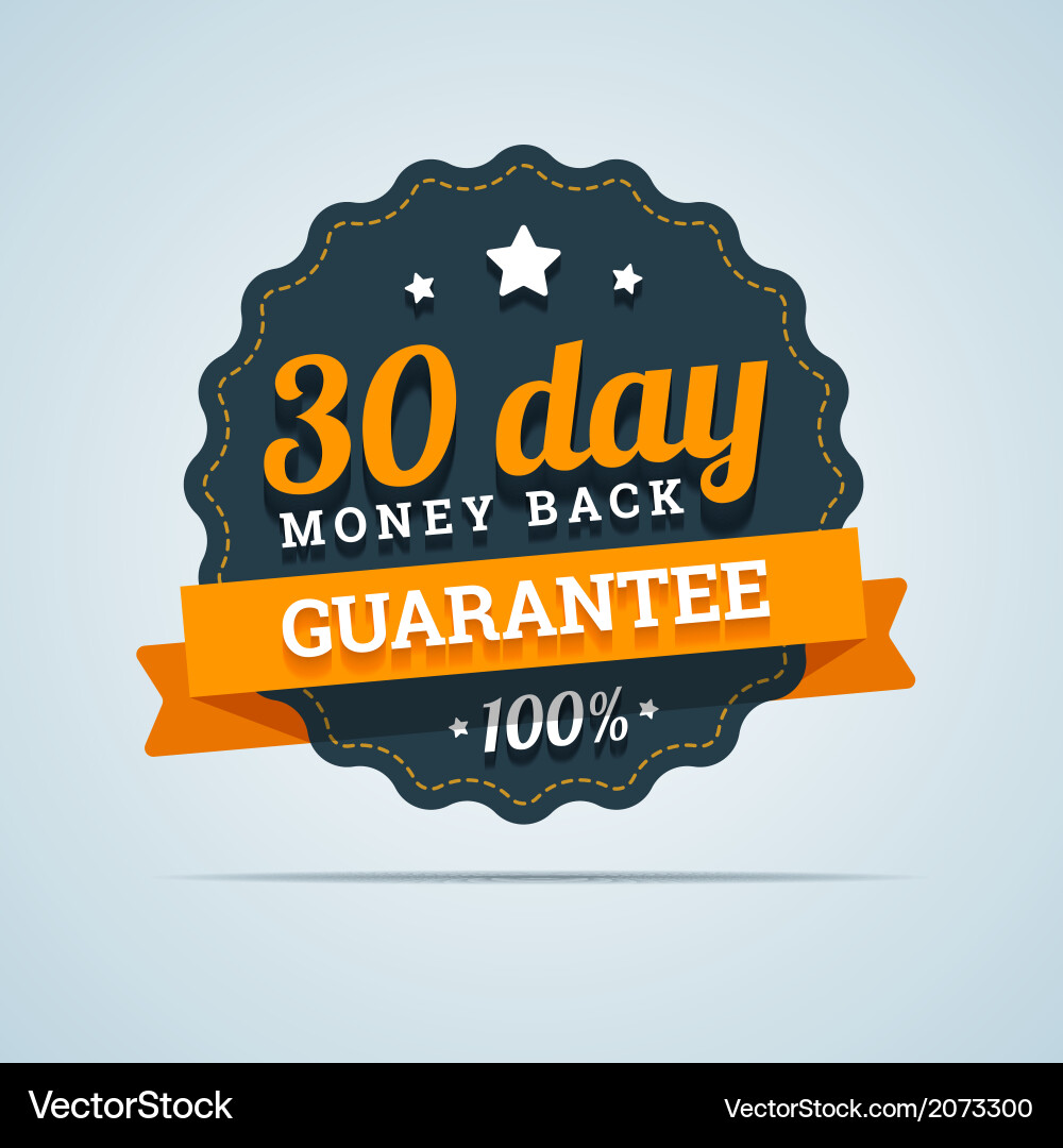 30 day money back badge Royalty Free Vector Image