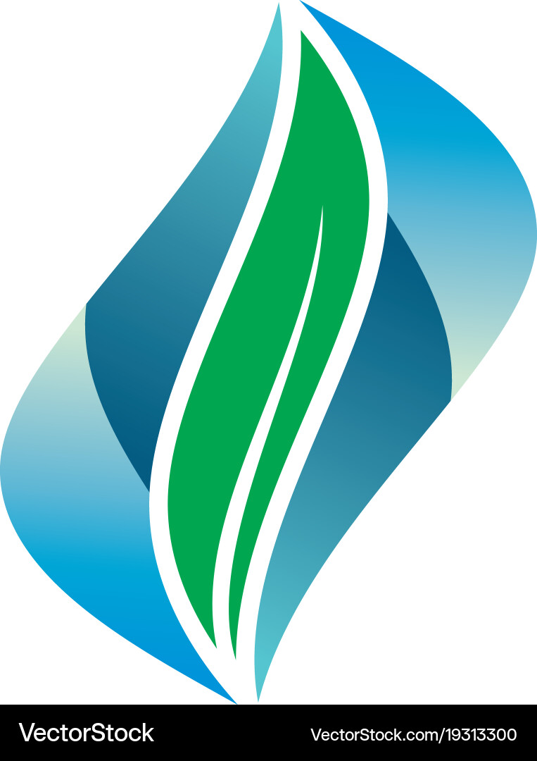 Abstract leaf wave eco logo Royalty Free Vector Image