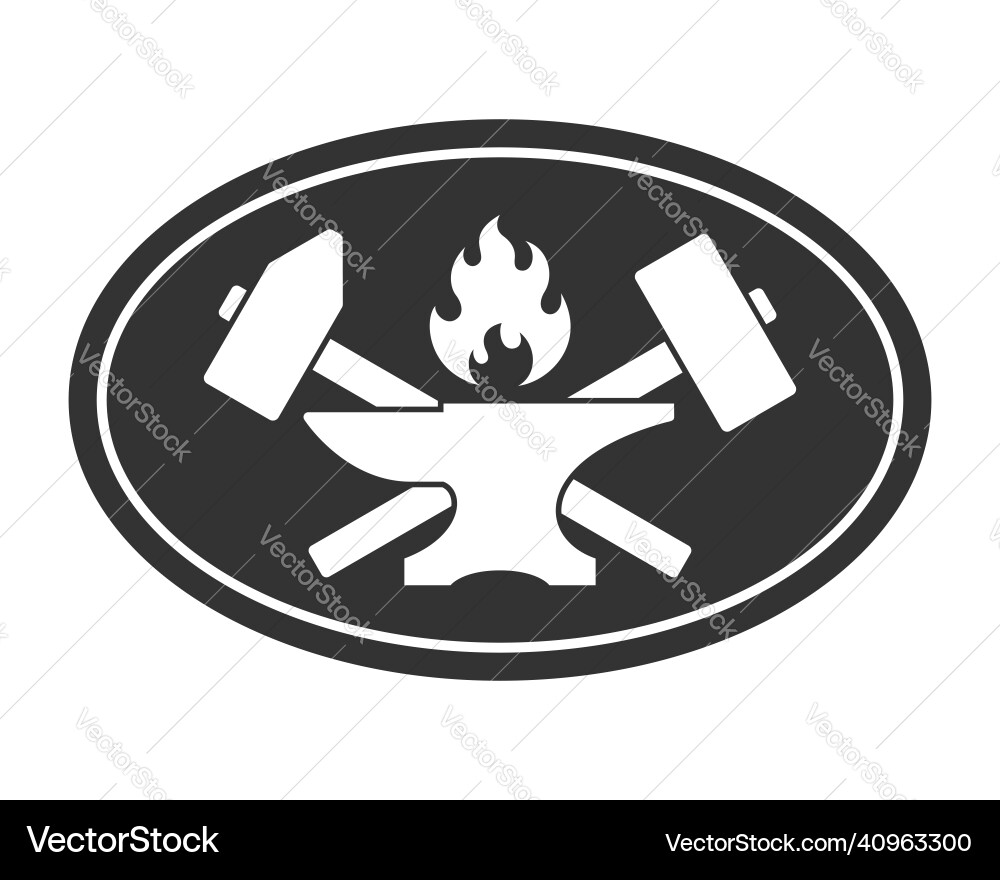 Blacksmith shop logo Royalty Free Vector Image