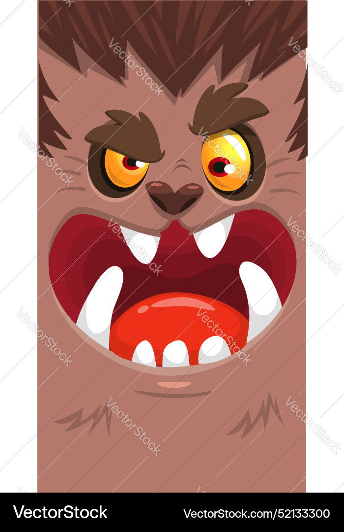 Cartoon funny werewolf character for halloween Vector Image