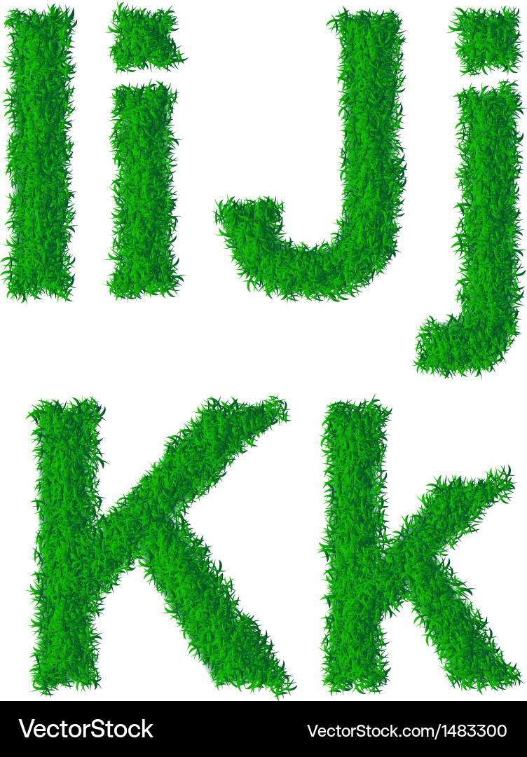 Green grass alphabet Royalty Free Vector Image