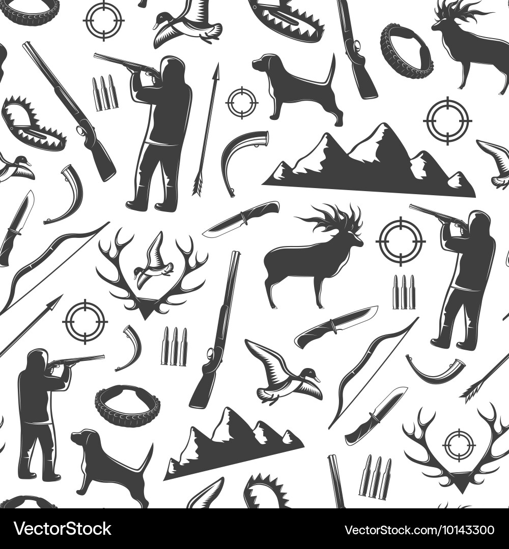 Hunting seamless pattern Royalty Free Vector Image
