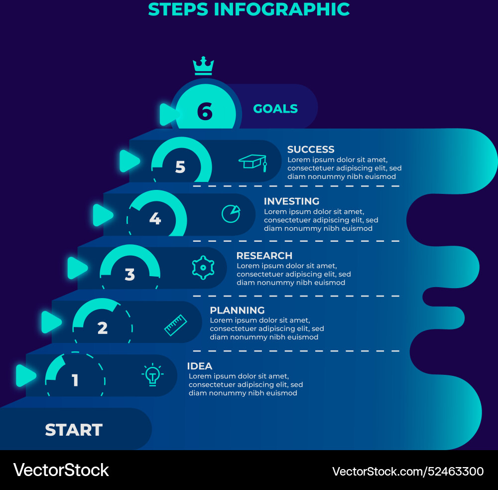 Infographic steps pack Royalty Free Vector Image