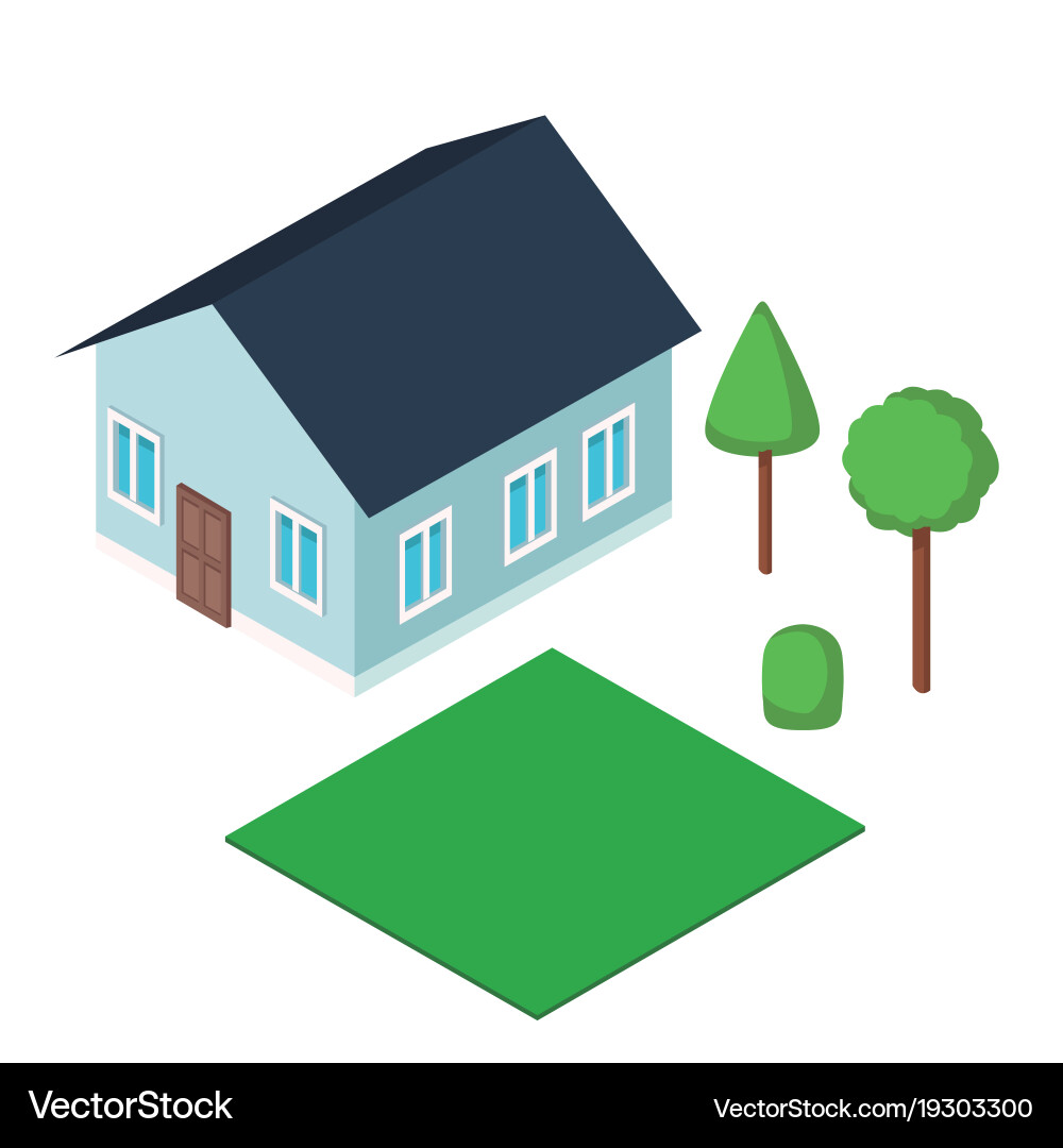 Isometric house 3d Royalty Free Vector Image - VectorStock