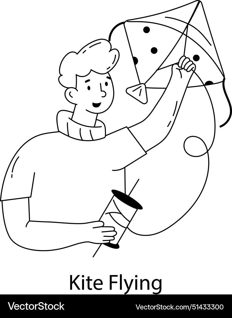 Kite flying Royalty Free Vector Image - VectorStock