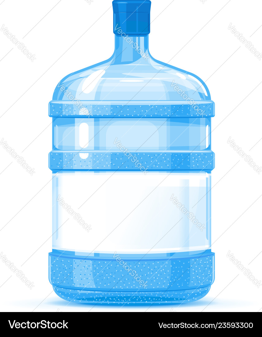 Plastic water bottle container with label Vector Image