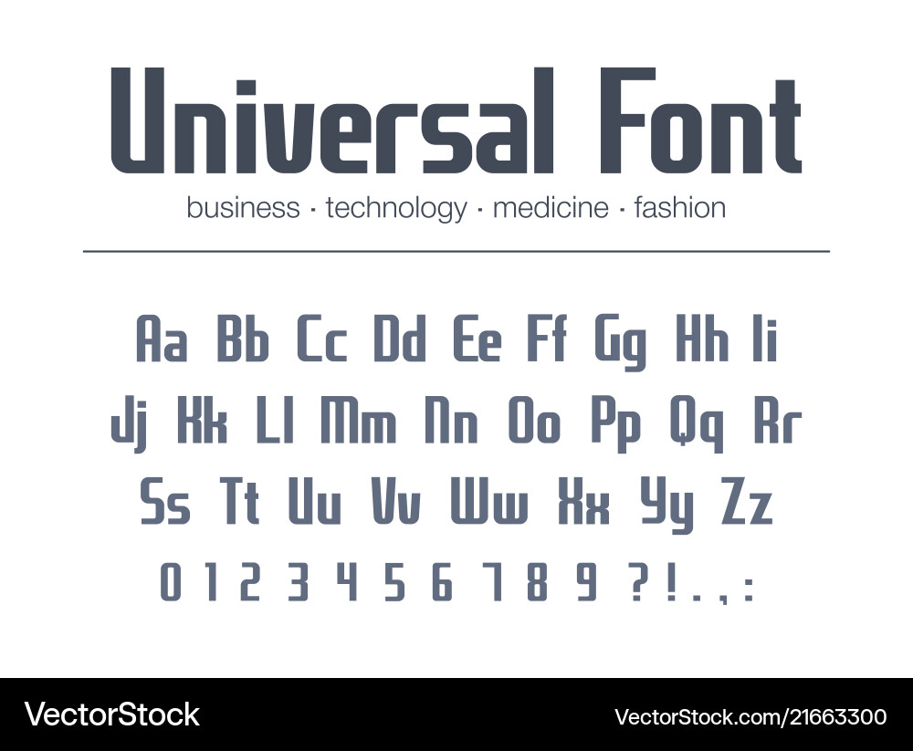 Universal font for business headline text Vector Image