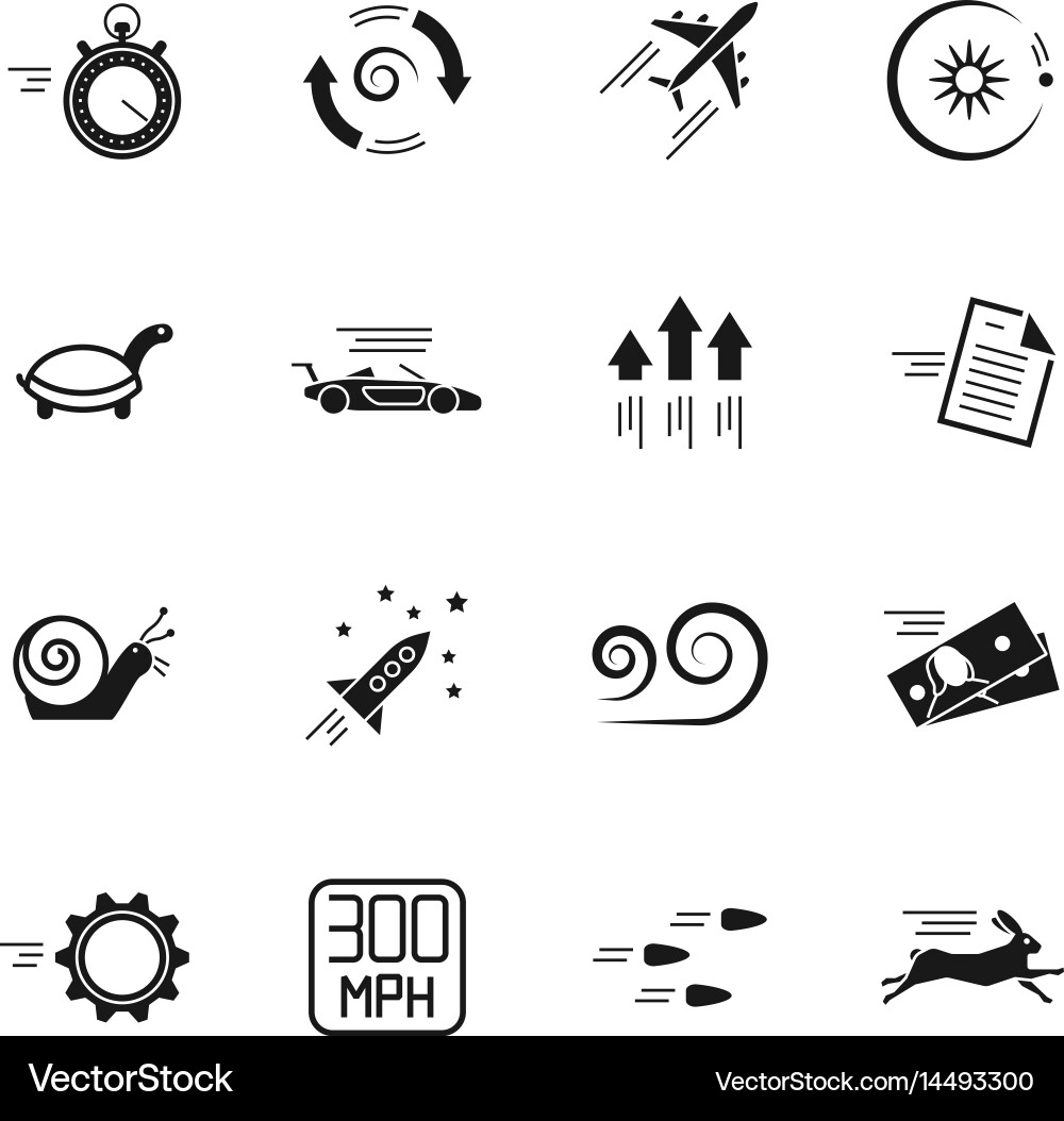 Velocity speed and performance icons Royalty Free Vector