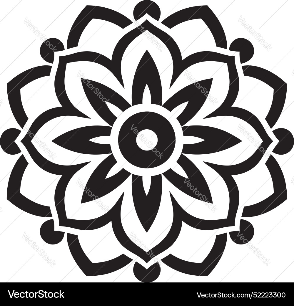 Wholeness whisper monochrome mandala emblem Vector Image