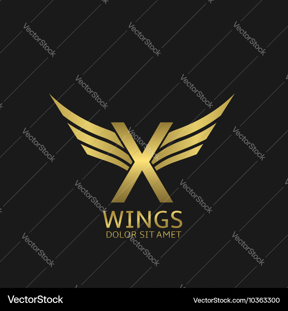Wings x letter logo Royalty Free Vector Image - VectorStock