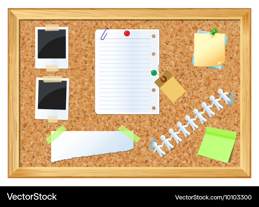 Wooden Pin Board Royalty Free Vector Image - VectorStock