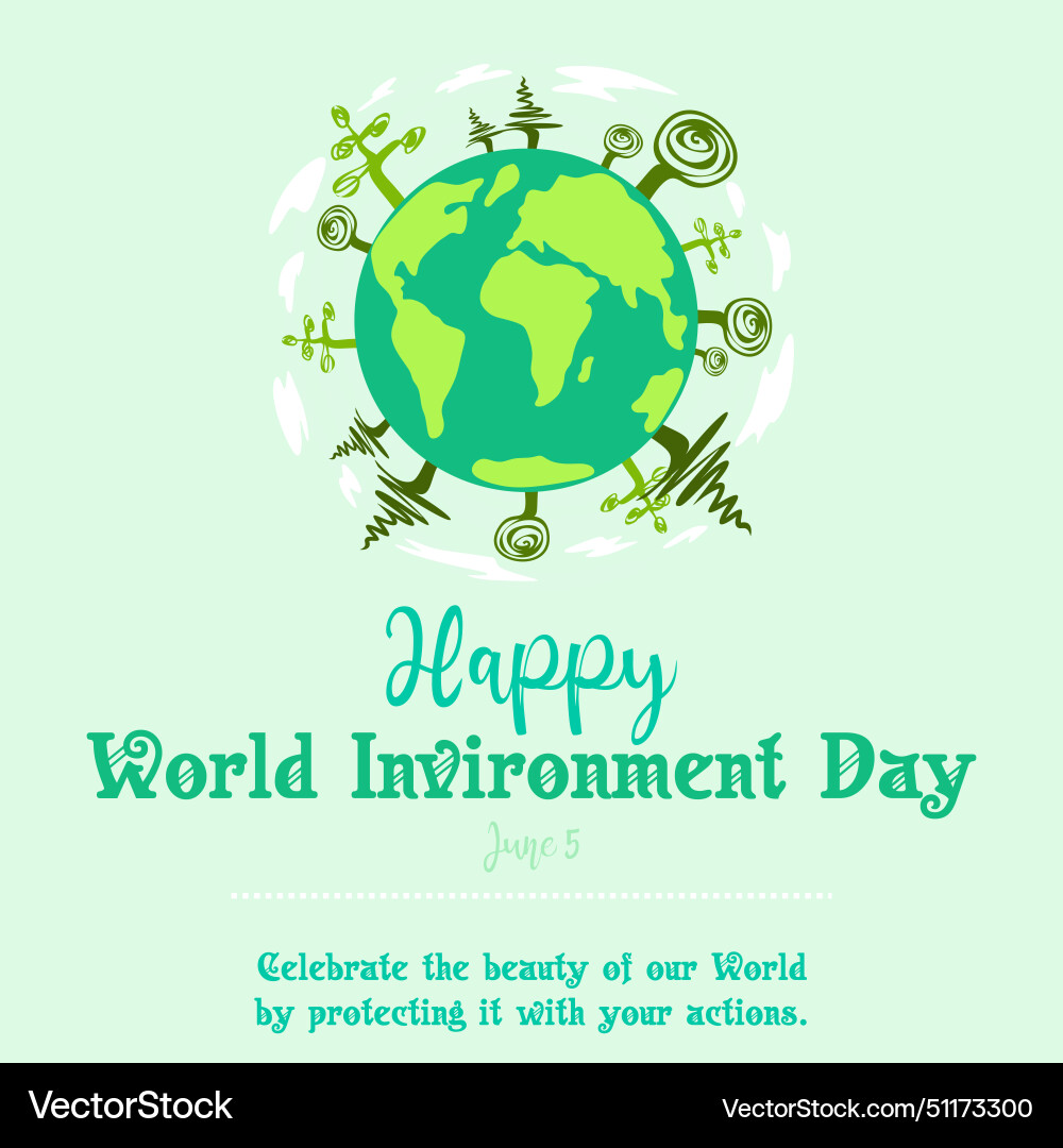 World environment day earth save the planet Vector Image
