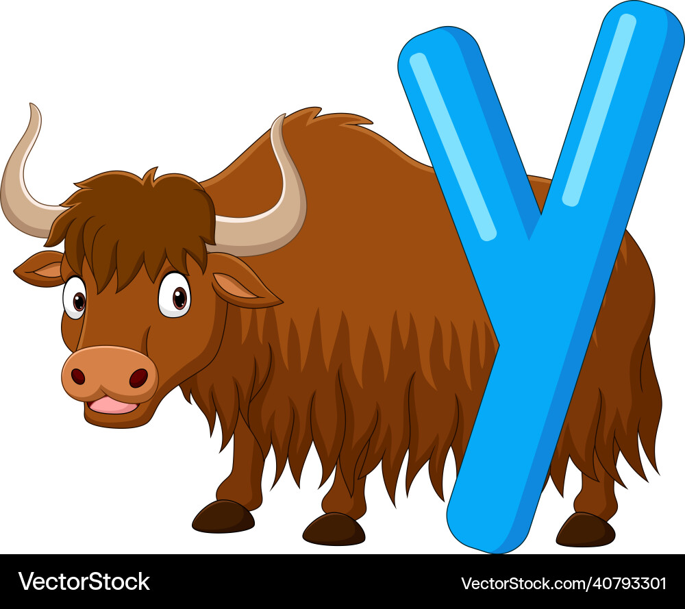 Alphabet letter y for yak Royalty Free Vector Image