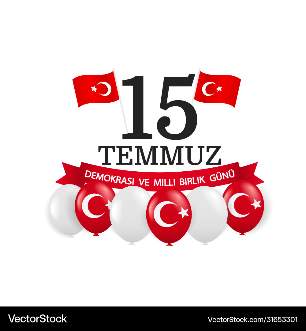 Democracy national unity day turkey Royalty Free Vector