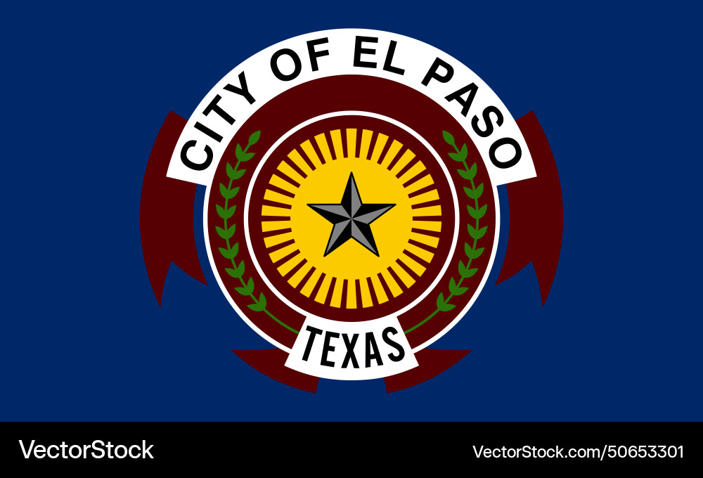 El paso flag Royalty Free Vector Image - VectorStock