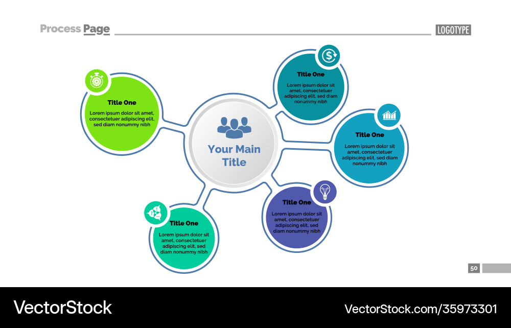 Five steps for success diagram template Royalty Free Vector
