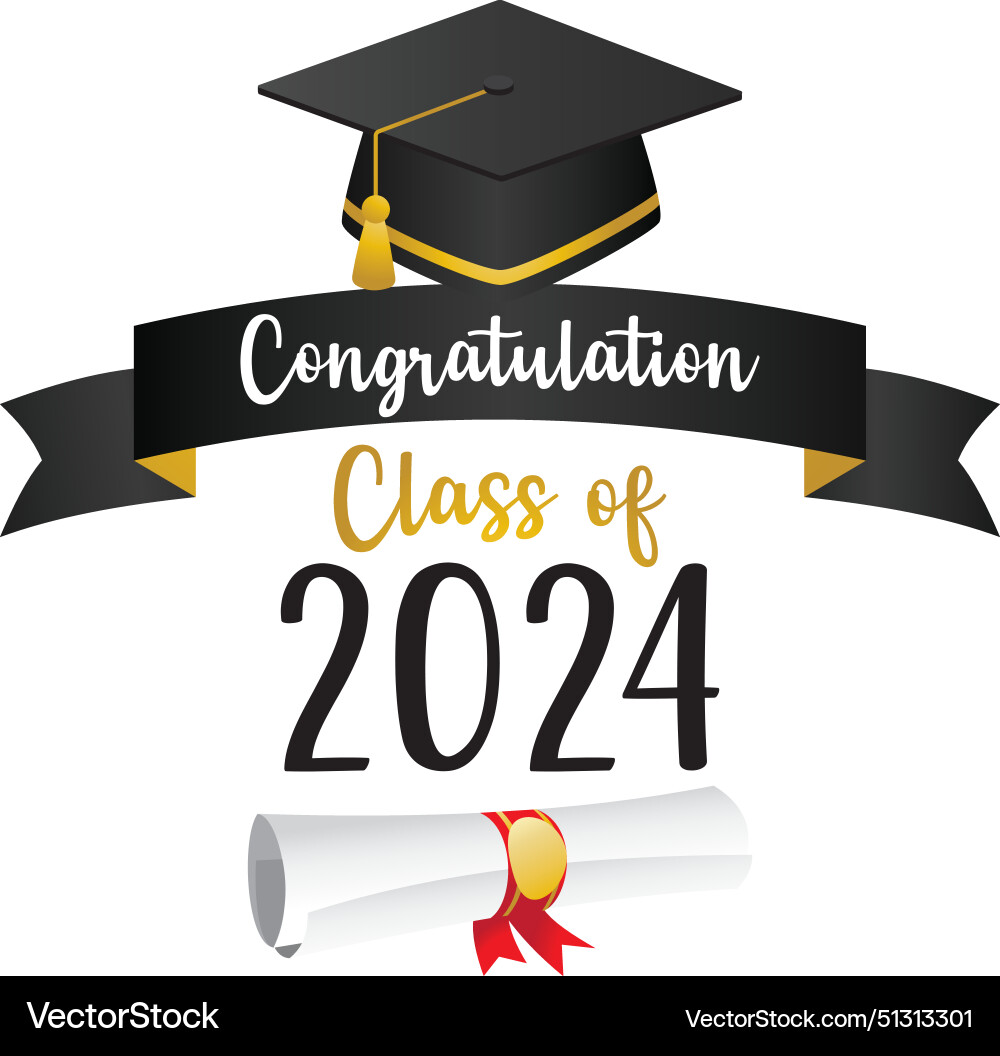 Image of a graduation cap and diploma Royalty Free Vector