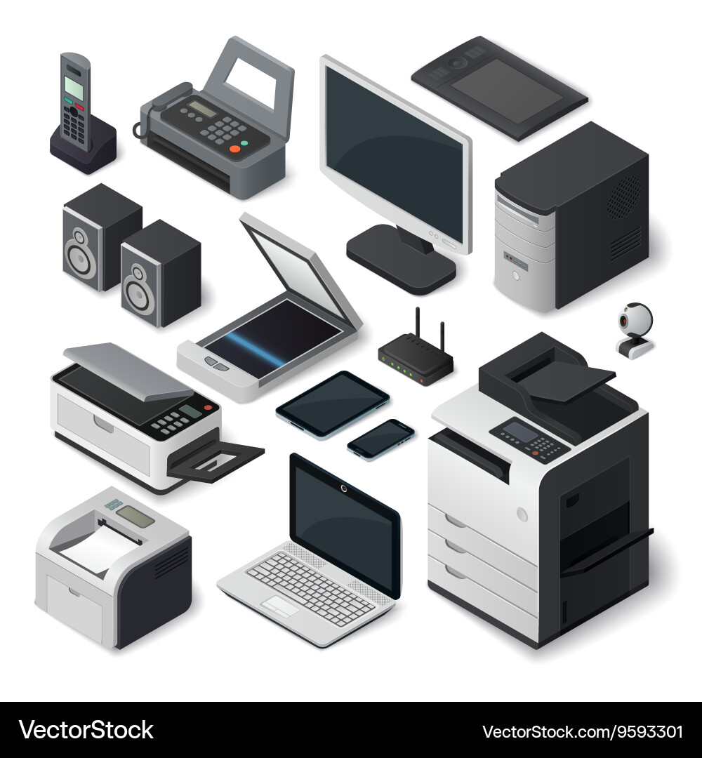 Isometric Printer Office Vector Images (over 1,500)