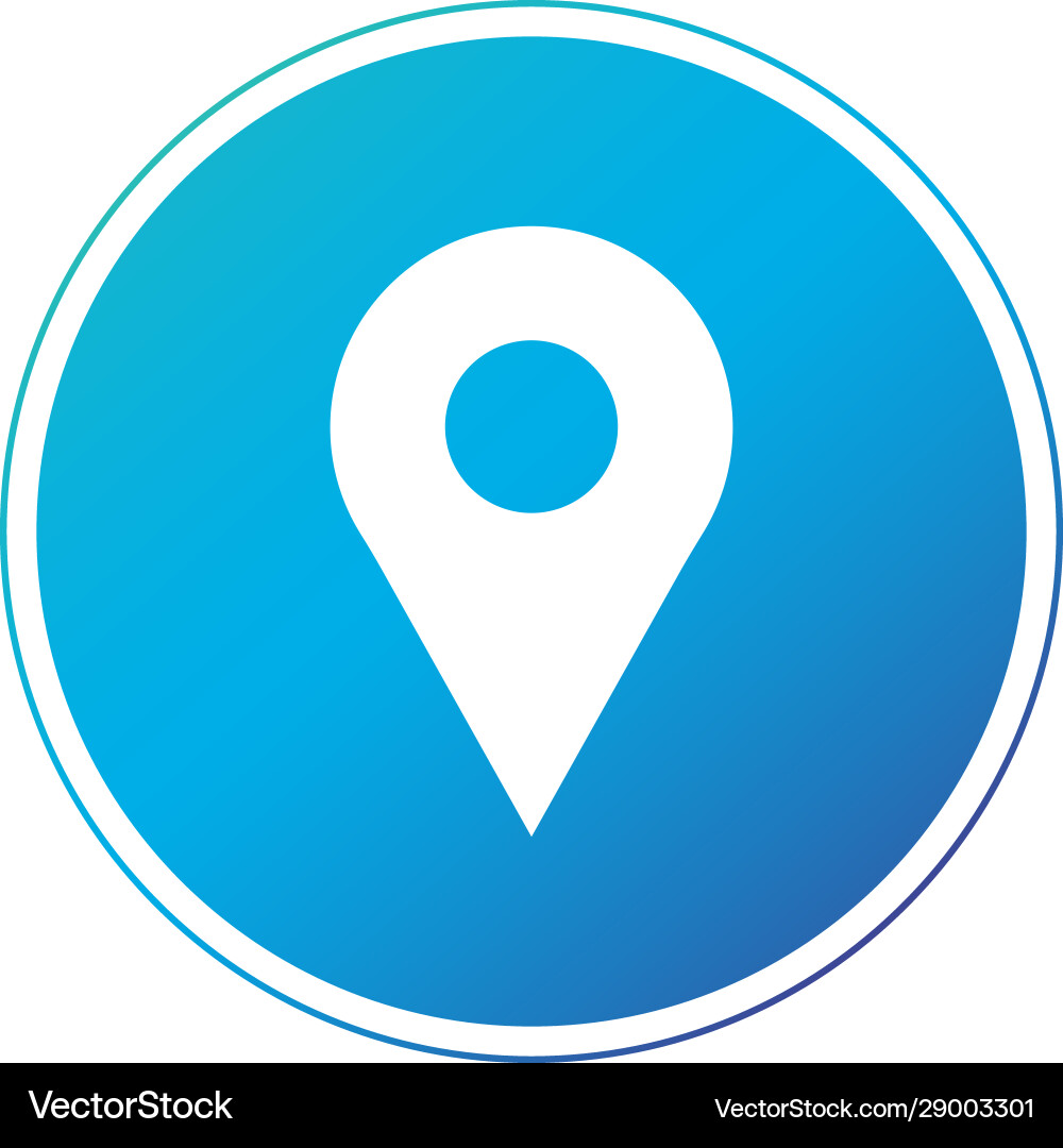Location gps map pin icon in blue circle Vector Image