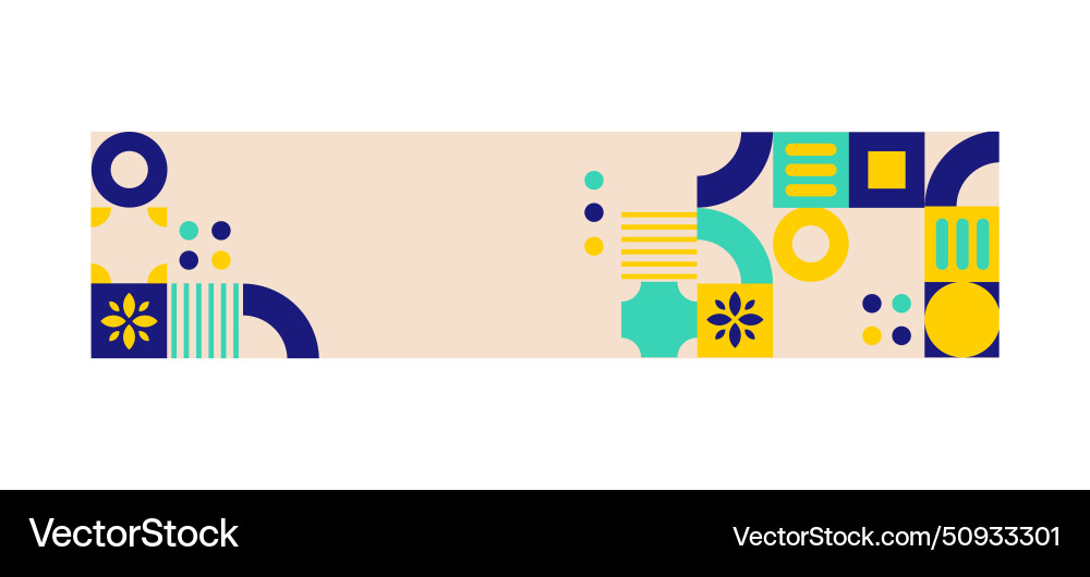 Minimalist abstract geometric horizontal banner Vector Image