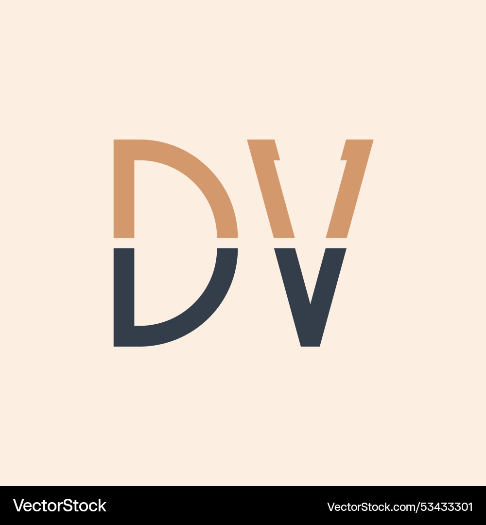 Modern dv letter logo design creative Royalty Free Vector