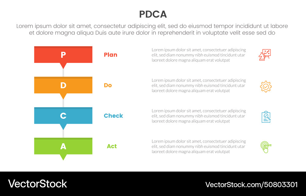 Pdca management business continual improvement Vector Image