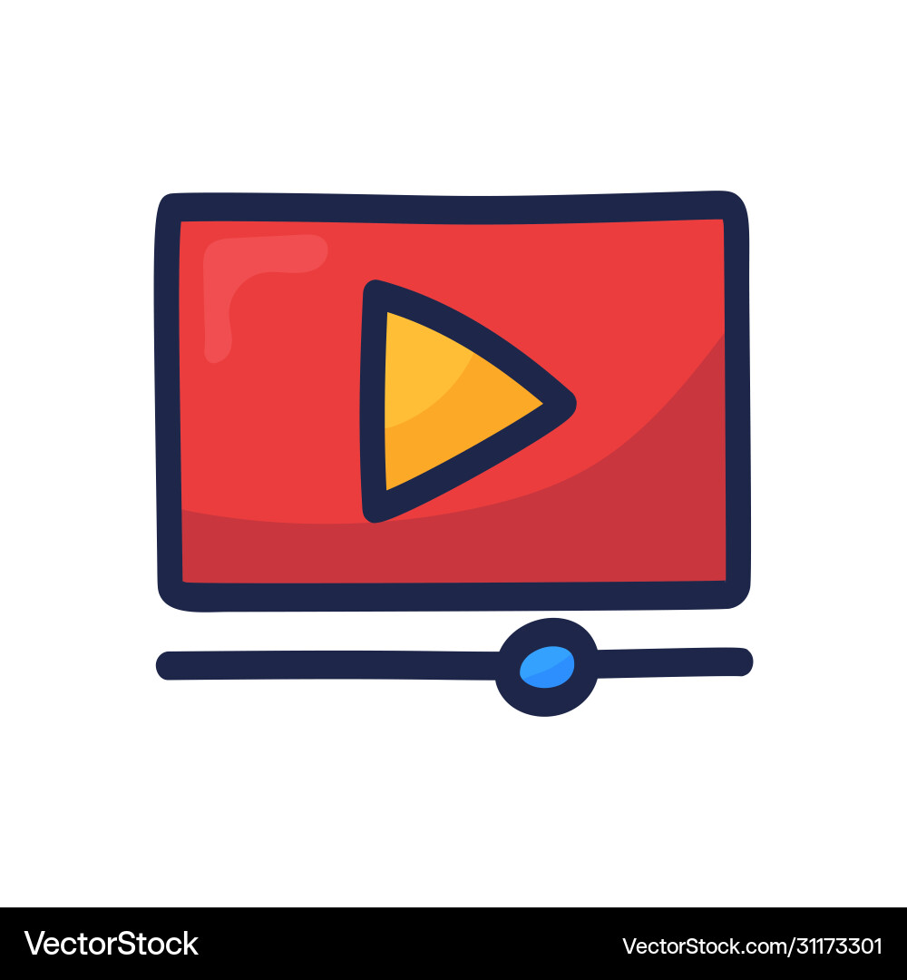 Play Button Icon - Simple Outline – Free Vector | VectorStock