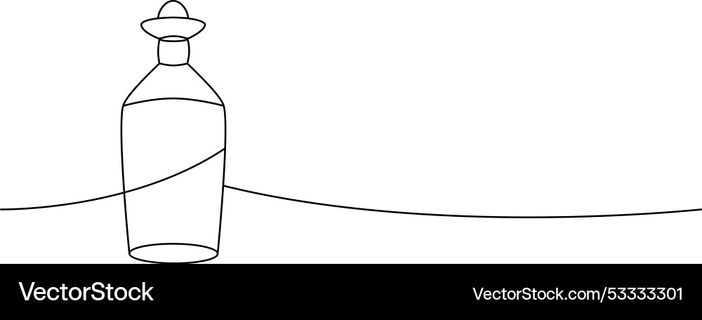 Tequila one line continuous drawing traditional Vector Image
