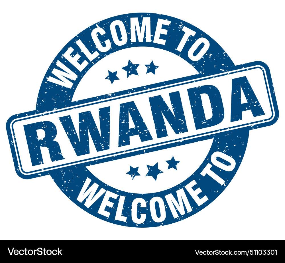 Welcome to rwanda stamp round sign Royalty Free Vector Image