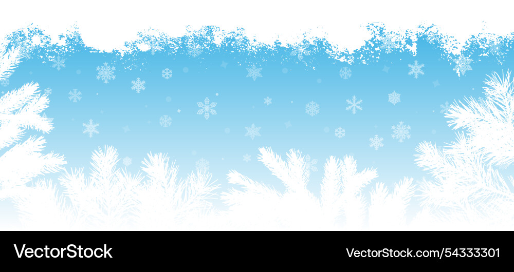 Winter frame of branches pine and spruce trees Vector Image