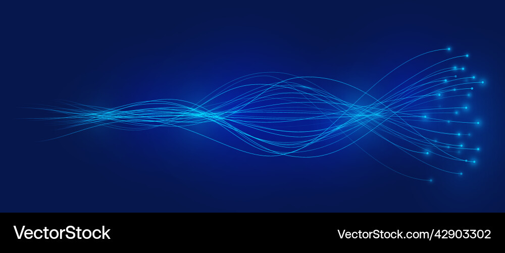 Ai wave lines neural network background Royalty Free Vector