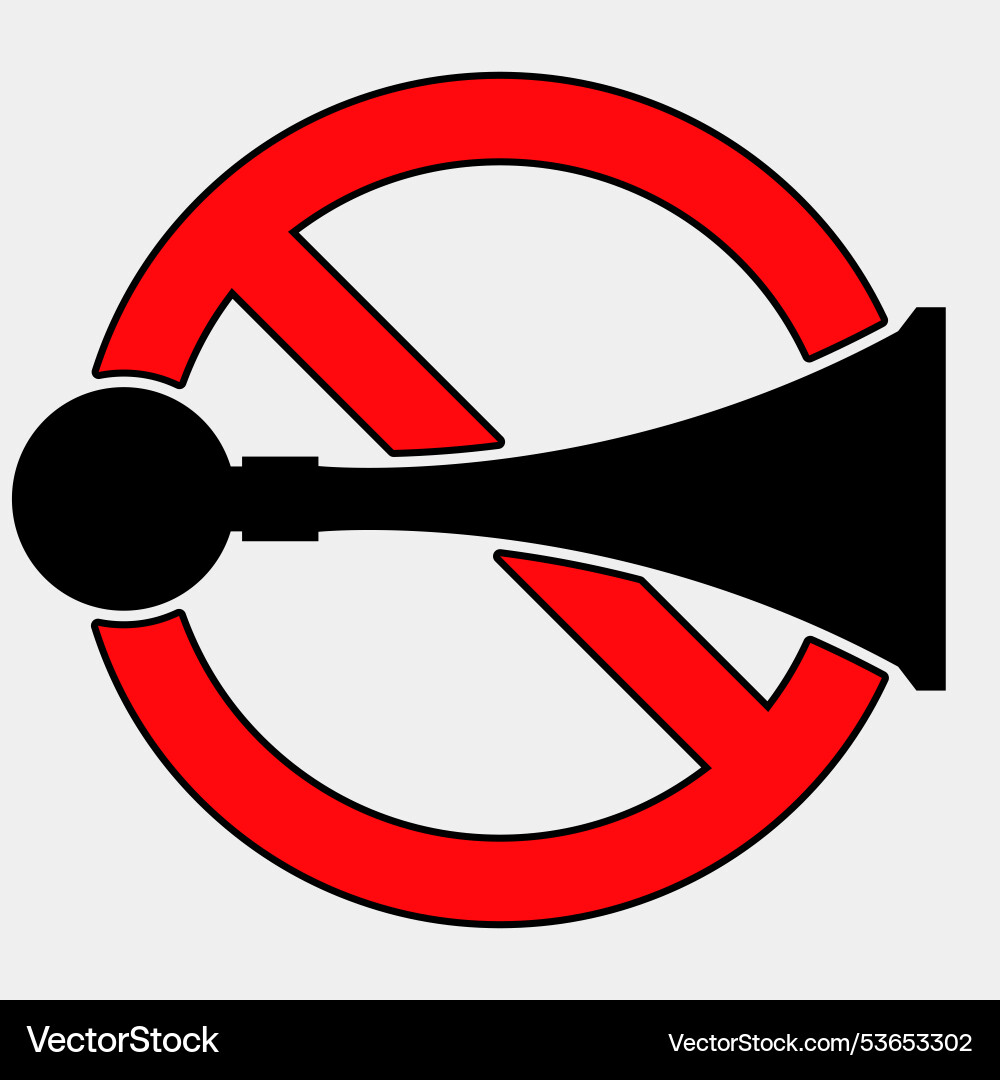 Bold red and black symbol on gray background Vector Image