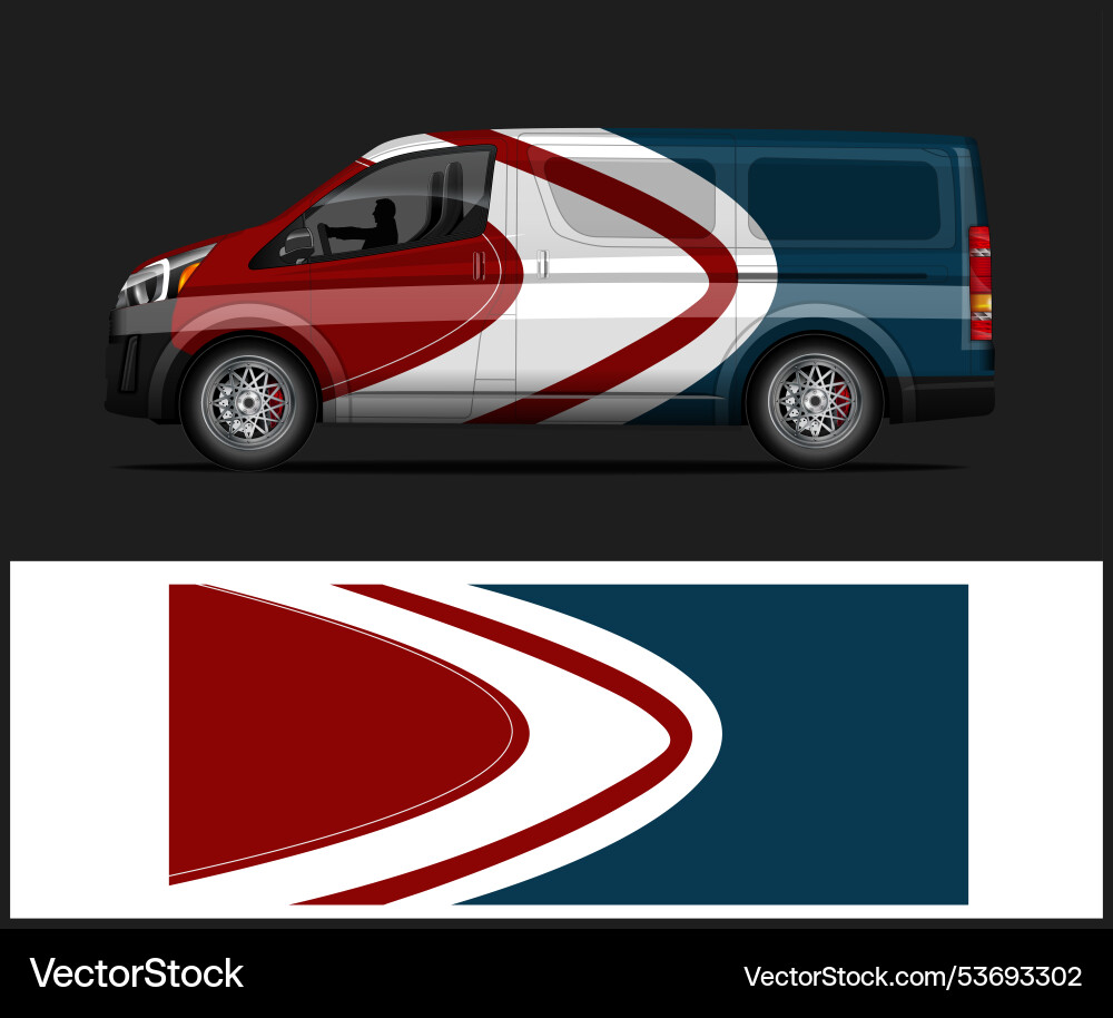 Car decal wrap design for vehicle Royalty Free Vector Image