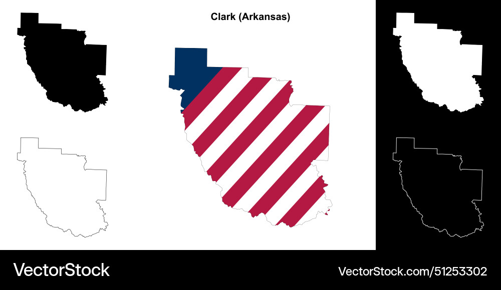 Clark outline map Royalty Free Vector Image - VectorStock