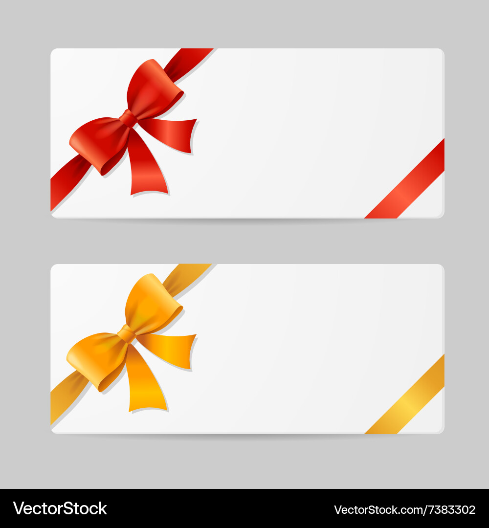 Elegant Gift Card with Ribbon Royalty Free Vector Image