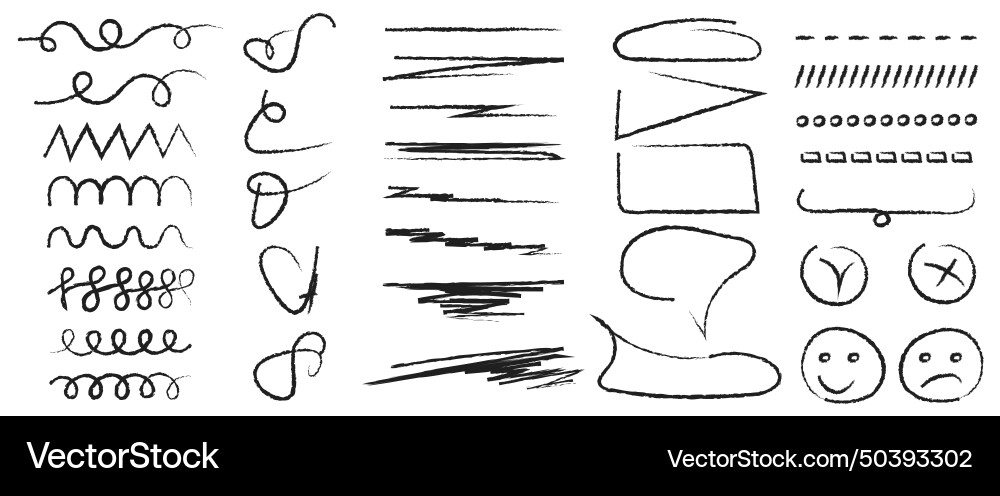 Elements for note-taking highlighting Royalty Free Vector