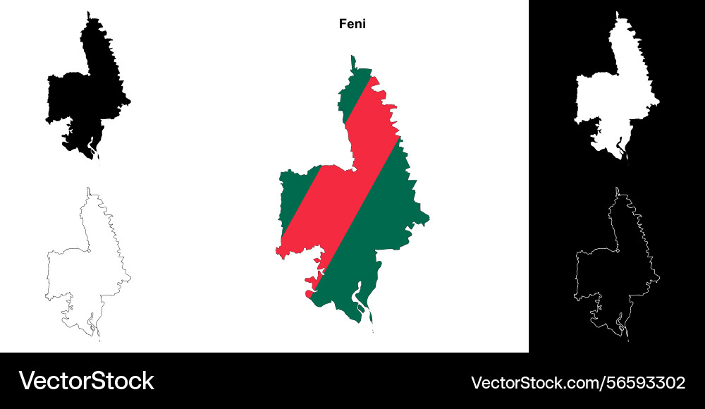 Feni outline map Royalty Free Vector Image - VectorStock