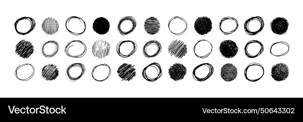 Hand drawn scribble circles Royalty Free Vector Image
