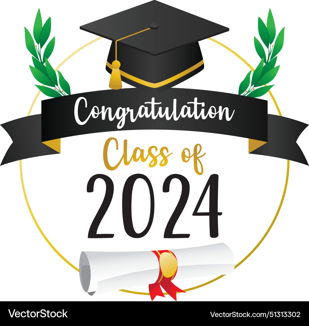 Image of a graduation cap and diploma Royalty Free Vector