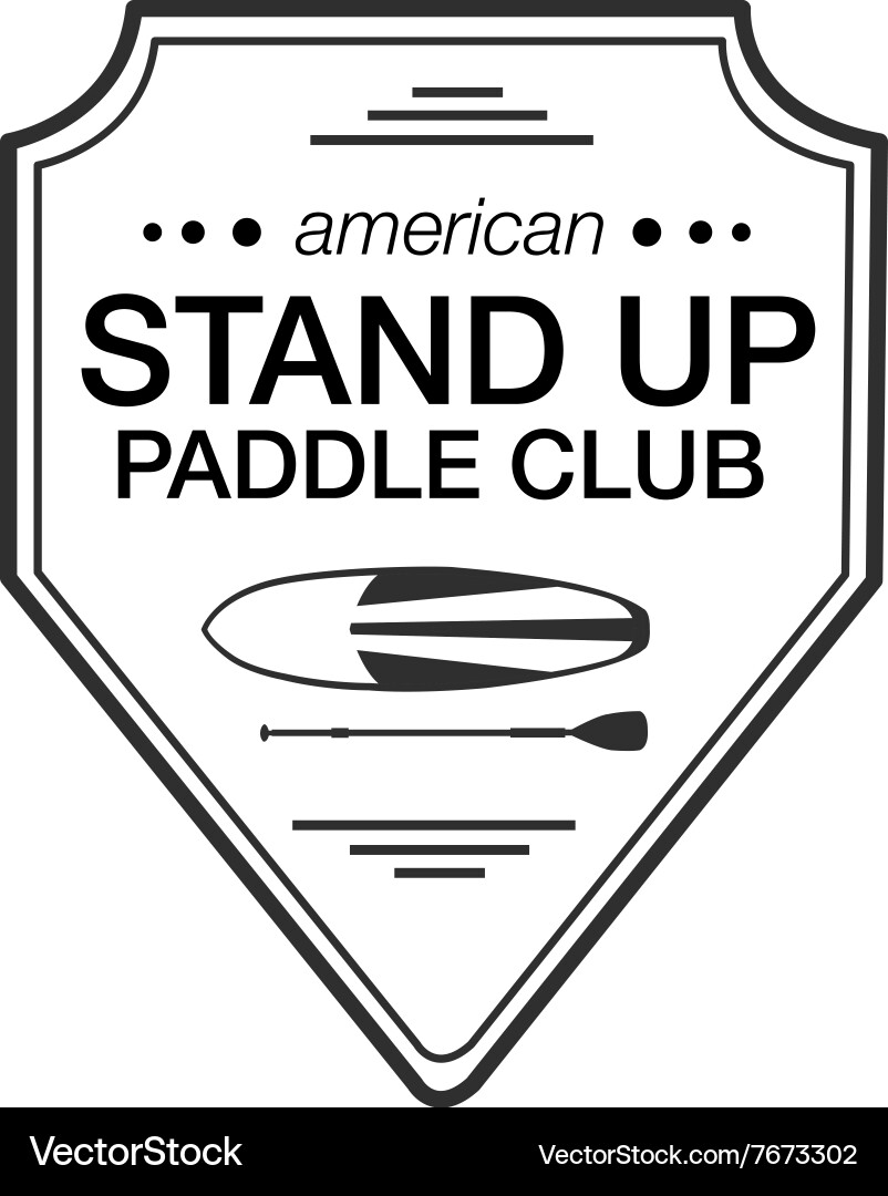 Logo template for stand up paddling athletic Vector Image