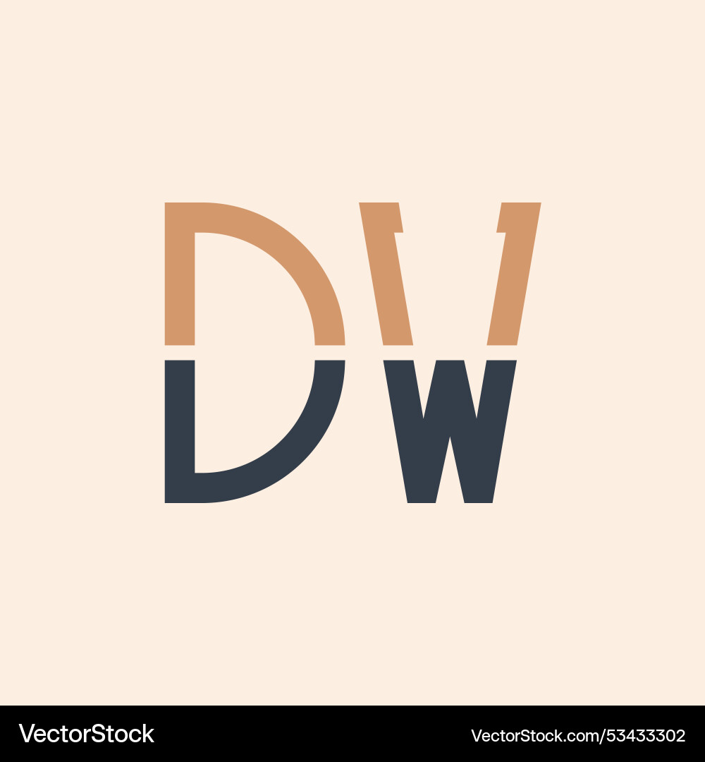 Modern dw letter logo design creative Royalty Free Vector