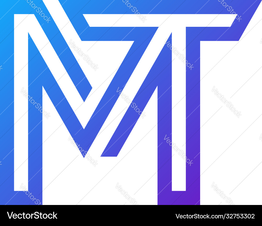 Mt logo Royalty Free Vector Image - VectorStock
