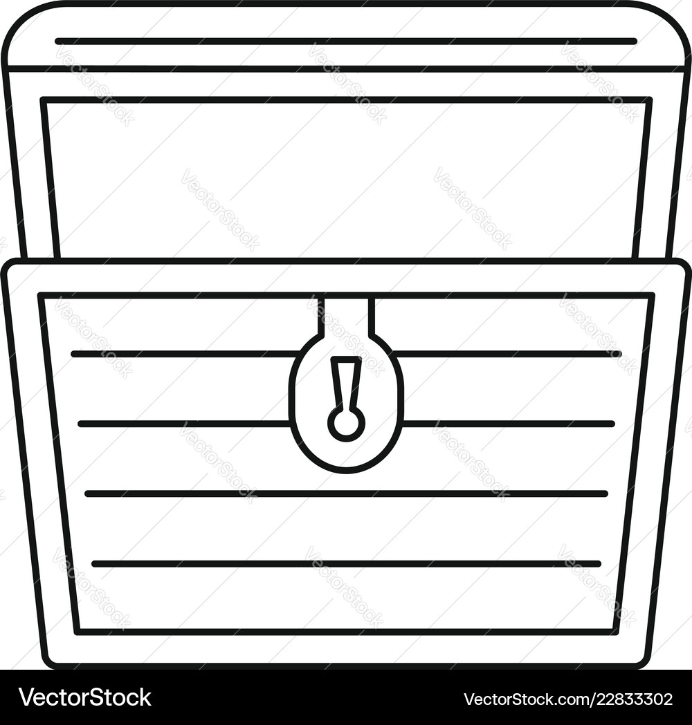 Open treasure chest icon outline style Royalty Free Vector