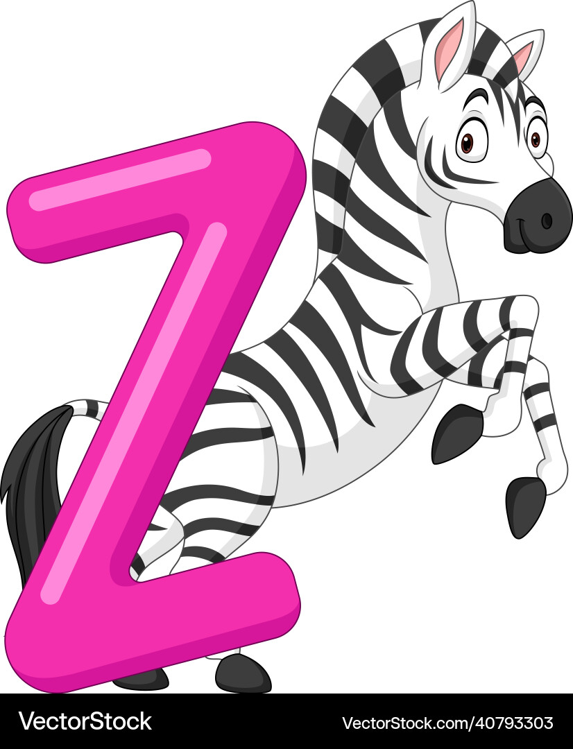Alphabet letter z for zebra Royalty Free Vector Image