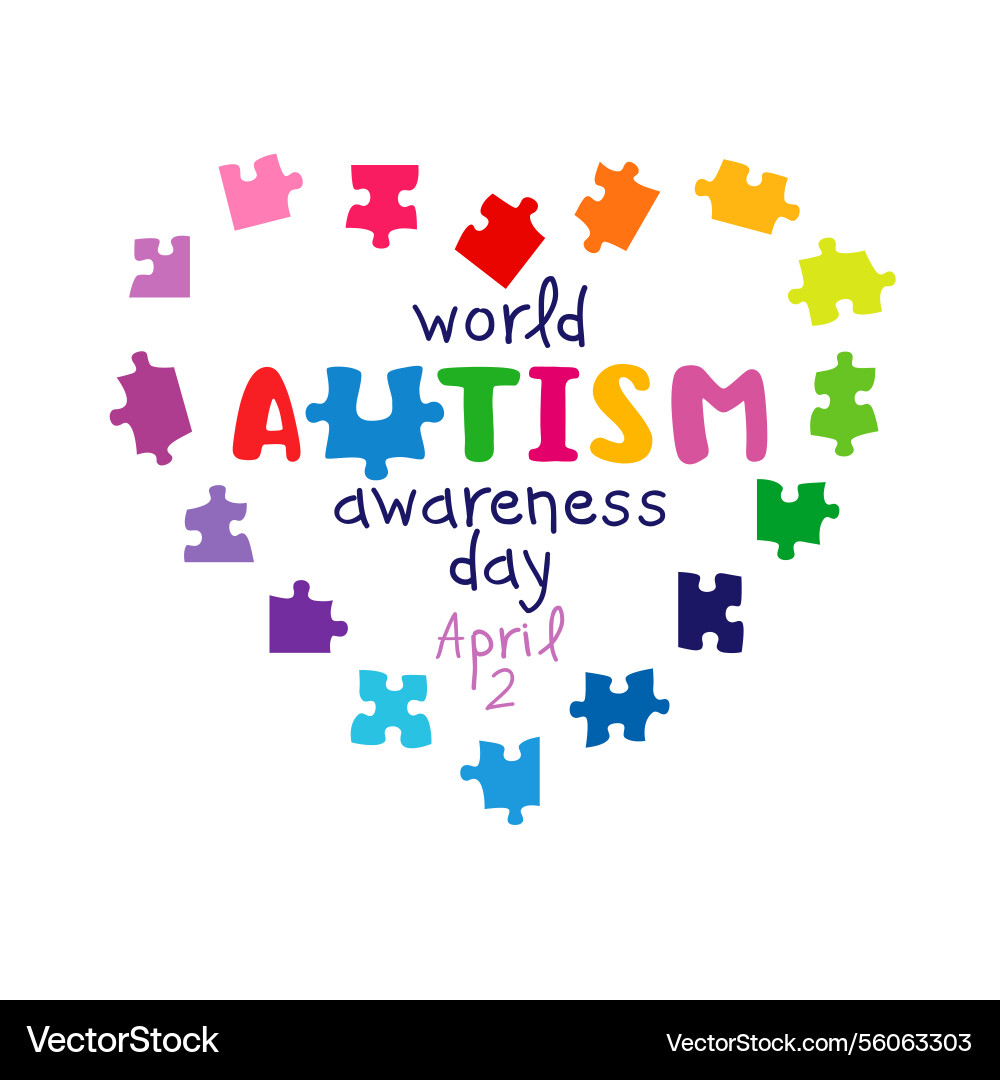 Autism heart puzzle concept Royalty Free Vector Image